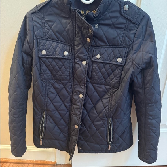 Barbour | Jackets & Coats | Quilted Navy Barbour Jacket With Silver ...